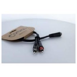 Cordial 14889 Klinke / Cinch Audio Y-Adapter [1x Klinkenbuchse 3.5 mm - 2x Cinch-Buchse] 0.30 m Schwarz PVC-Mantel, Zwillingsleitung