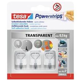 tesa Powerstrips Small Klebehaken 3er Set Wei&szlig;, Edelstahl Inhalt: 3 St.