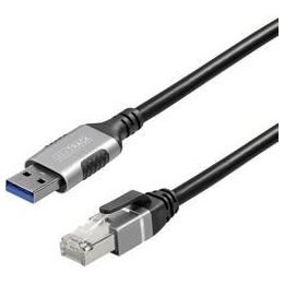 Maxtrack USB 3.2 Gen 1 (USB 3.0) / RJ45 Netzwerk Adapter CAT 6 [1x USB 3.0 - 1x RJ45-Stecker] 5 m Schwarz