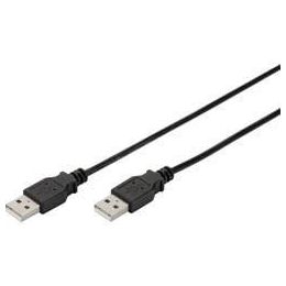 Digitus USB-Kabel USB 2.0 USB-A Stecker, USB-A Stecker 1.00 m Schwarz doppelt geschirmt AK-300101-010-S