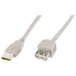 Digitus USB-Kabel USB 2.0 USB-A Stecker, USB-A Buchse 1.80 m Beige AK-300202-018-E