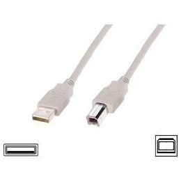 Digitus USB-Kabel USB 2.0 USB-A Stecker, USB-B Stecker 1.80 m Beige AK-300102-018-E