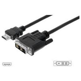 Digitus HDMI / DVI Adapterkabel HDMI-A Stecker, DVI-D 18+1pol. Stecker 3.00 m Schwarz AK-330300-030-S schraubbar HDMI-Kabel