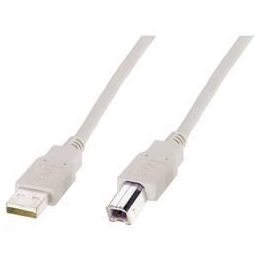 Digitus USB-Kabel USB 2.0 USB-A Stecker, USB-B Stecker 1.80 m Beige Rund, doppelt geschirmt AK-300105-018-E