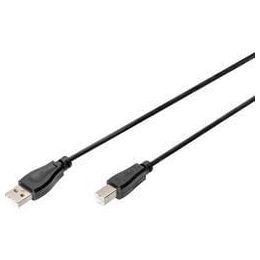 Digitus USB-Kabel USB 2.0 USB-A Stecker, USB-B Stecker 1.80 m Schwarz AK-300102-018-S