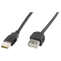 Digitus USB-Kabel USB 2.0 USB-A Stecker, USB-A Buchse 3.00 m Schwarz AK-300200-030-S