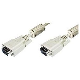 Digitus VGA Anschlusskabel VGA 15pol. Stecker, VGA 15pol. Stecker 1.80 m Grau AK-310103-018-E schraubbar, mit Ferritkern VGA-Kabel