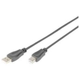 Digitus USB-Kabel USB 2.0 USB-A Stecker, USB-B Stecker 0.50 m Schwarz Rund, doppelt geschirmt AK-300105-005-S