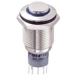 TRU COMPONENTS 701835 LAS2GQH-22ZE/B/12V/N/P Vandalismusgesch&uuml;tzter Druckschalter 250 V/AC 3 A 2 x Ein/Ein rastend Blau 1 St.