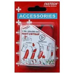 FASTECH&reg; 687-330 Klettband mit Gurt Haft- und Flauschteil (L x B) 350 mm x 20 mm Schwarz, Rot 2 St.