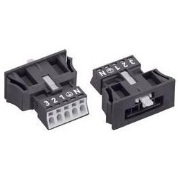 WAGO 890-715 Netz-Steckverbinder WINSTA MINI Stecker, gerade Gesamtpolzahl: 4 + PE 16 A Schwarz 1 St.