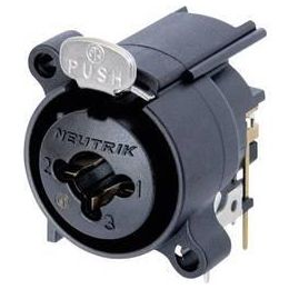 Neutrik NCJ6FA-H XLR-Steckverbinder Flanschbuchse, Kontakte gewinkelt Polzahl: 3 Schwarz 1 St.