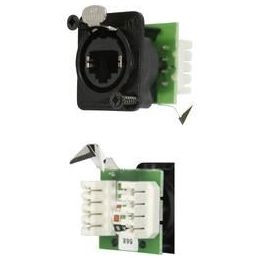 Neutrik NE8FDV-YK-B RJ45 Datensteckverbinder etherCon&reg; D Serie NE8FDV-YK-B Buchse, gerade NE8FDV-YK-B Pole: 8P8C Schwarz 1 St.