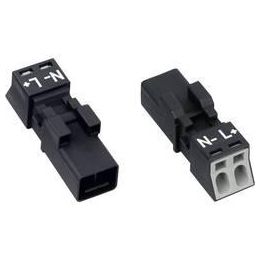 WAGO 890-212 Netz-Steckverbinder WINSTA MINI Stecker, gerade Gesamtpolzahl: 2 16 A Schwarz 1 St.