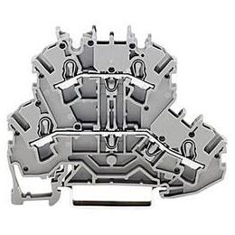WAGO 2002-2203 Doppelstock-Durchgangsklemme 5.20 mm Zugfeder Belegung: L, N Grau 1 St.