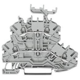 WAGO 2000-2201 Doppelstock-Durchgangsklemme 3.50 mm Zugfeder Belegung: L, L Grau 1 St.
