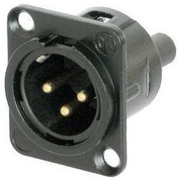 Neutrik NC3MD-S-B-1 XLR-Steckverbinder Flanschstecker, Kontakte gerade Polzahl: 3 Schwarz 1 St.
