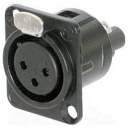 Neutrik NC3FD-S-1-B XLR-Steckverbinder Flanschbuchse, Kontakte gerade Polzahl: 3 Schwarz 1 St.