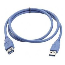 Manhattan USB-Kabel USB 3.2 Gen1 USB-A Stecker, USB-A Buchse 2.00 m Blau vergoldete Steckkontakte, UL-zertifiziert 322379-CG