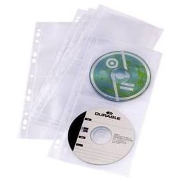 Durable 4fach CD/DVD Ordner-H&uuml;lle 4 CDs/DVDs/Blu-rays Polypropylen Transparent 5 St. 528219