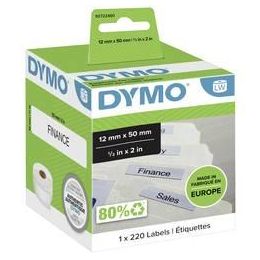 DYMO Etiketten Rolle 99017 S0722460 50 x 12 mm Papier Wei&szlig; 220 St. Permanent haftend H&auml;ngeregister-Etiketten
