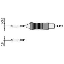 Weller RTM 036 S L&ouml;tspitze Mei&szlig;elform, gerade Spitzen-Gr&ouml;&szlig;e 3.7 mm Spitzen-L&auml;nge 19 mm Inhalt 1 St.
