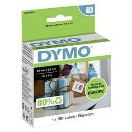 DYMO Etiketten Rolle S0929120 S0929120 25 x 25 mm Papier Wei&szlig; 750 St. Wiederabl&ouml;sbar Universal-Etiketten