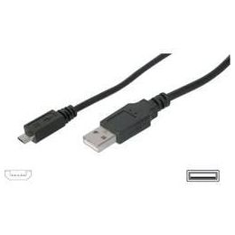 Digitus USB-Kabel USB 2.0 USB-A Stecker, USB-Micro-B Stecker 3.00 m Schwarz AK-300110-030-S
