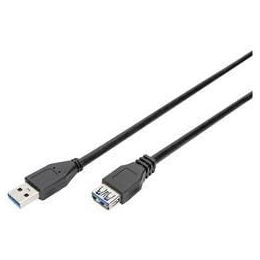 Digitus USB-Kabel USB 3.2 Gen1 USB-A Stecker, USB-A Buchse 3.00 m Schwarz AK-300203-030-S