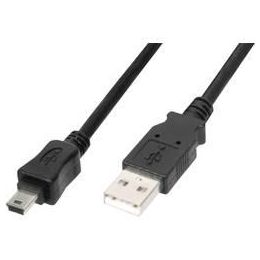 Digitus USB-Kabel USB 2.0 USB-A Stecker, USB-Mini-B Stecker 1.80 m Schwarz mit OTG-Funktion AK-300108-018-S
