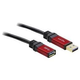 Delock USB-Kabel USB 3.2 Gen1 USB-A Stecker, USB-A Buchse 2.00 m Rot, Schwarz vergoldete Steckkontakte, UL-zertifiziert 82753