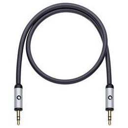 Klinke Audio Anschlusskabel [1x Klinkenstecker 3.5 mm - 1x Klinkenstecker 3.5 mm] 1.50 m Schwarz vergoldete Steckkontakte Oehlbach i-Connect J-35