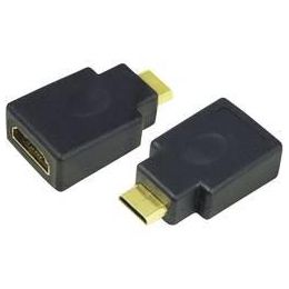 LogiLink AH0009 HDMI Adapter [1x HDMI-Stecker C Mini - 1x HDMI-Buchse] Schwarz vergoldete Steckkontakte