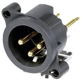 Neutrik NC3MAV XLR-Steckverbinder Flanschstecker, Kontakte gerade Polzahl: 3 Schwarz 1 St.