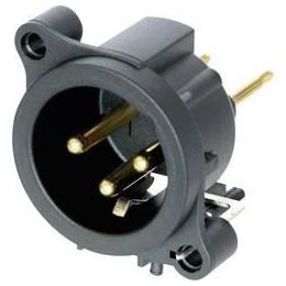 Neutrik NC3MAAV XLR-Steckverbinder Flanschstecker, Kontakte gerade Polzahl: 3 Schwarz 1 St.