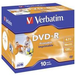 Verbatim 43521 DVD-R Rohling 4.7 GB 10 St. Jewelcase Bedruckbar