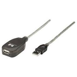 Manhattan USB-Kabel USB 2.0 USB-A Stecker, USB-A Buchse 5.00 m Transparent 519779