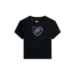 Tommy Jeans T-Shirt 'HEART' Damen Gr&ouml;&szlig;e L lavendel / schwarz