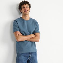 LANDS' END Deluxe Soft T-Shirt, Herren,  Blau, Baumwolle/Polyester/Baumwoll-Mischung, by Lands' End