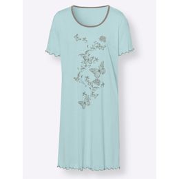 WITT Damen Nachthemd mit Schmetterlings-Druck, mint, Gr&ouml;&szlig;e 40/42