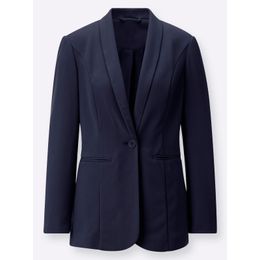 sheego Gro&szlig;e Gr&ouml;&szlig;en Blazer mit Schalkragen, marine, Gr&ouml;&szlig;e 46 - Damen