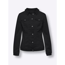 Heine Witt Damen Jacke mit Hemdkragen, schwarz, Gr&ouml;&szlig;e 48