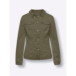 Heine Witt Damen Jacke mit Hemdkragen, khaki, Gr&ouml;&szlig;e 36