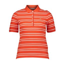 Gant Poloshirt in Orange/ Wei&szlig; - 79% | Gr&ouml;&szlig;e XS | Damen-tops