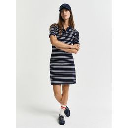 Gant Polokleid in Dunkelblau/ Wei&szlig; - 70% | Gr&ouml;&szlig;e L | Damen-kleider