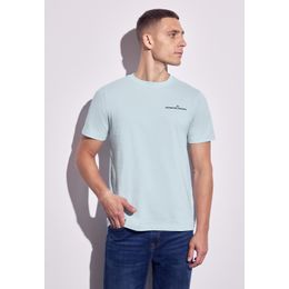 Street One MEN Herren T-Shirt, blau, Gr. XXXL, bedruckt, Web, 100% Baumwolle, Shirts, mit Rundhalsausschnitt