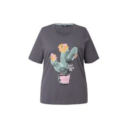 Ulla Popken T-Shirt Damen Gr&ouml;&szlig;e M/L graphit / jade / orange / rosa
