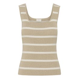 Kaffe Stricktop 'KAMorita' Damen Gr&ouml;&szlig;e S dunkelbeige / wei&szlig;