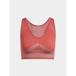 adidas Performance Sport-BH 'AEROKNIT Training Light Support' Damen Gr&ouml;&szlig;e M/L rostrot / wei&szlig;