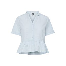 Pieces Bluse 'PCAlma' Damen Gr&ouml;&szlig;e M pastellblau / wei&szlig;